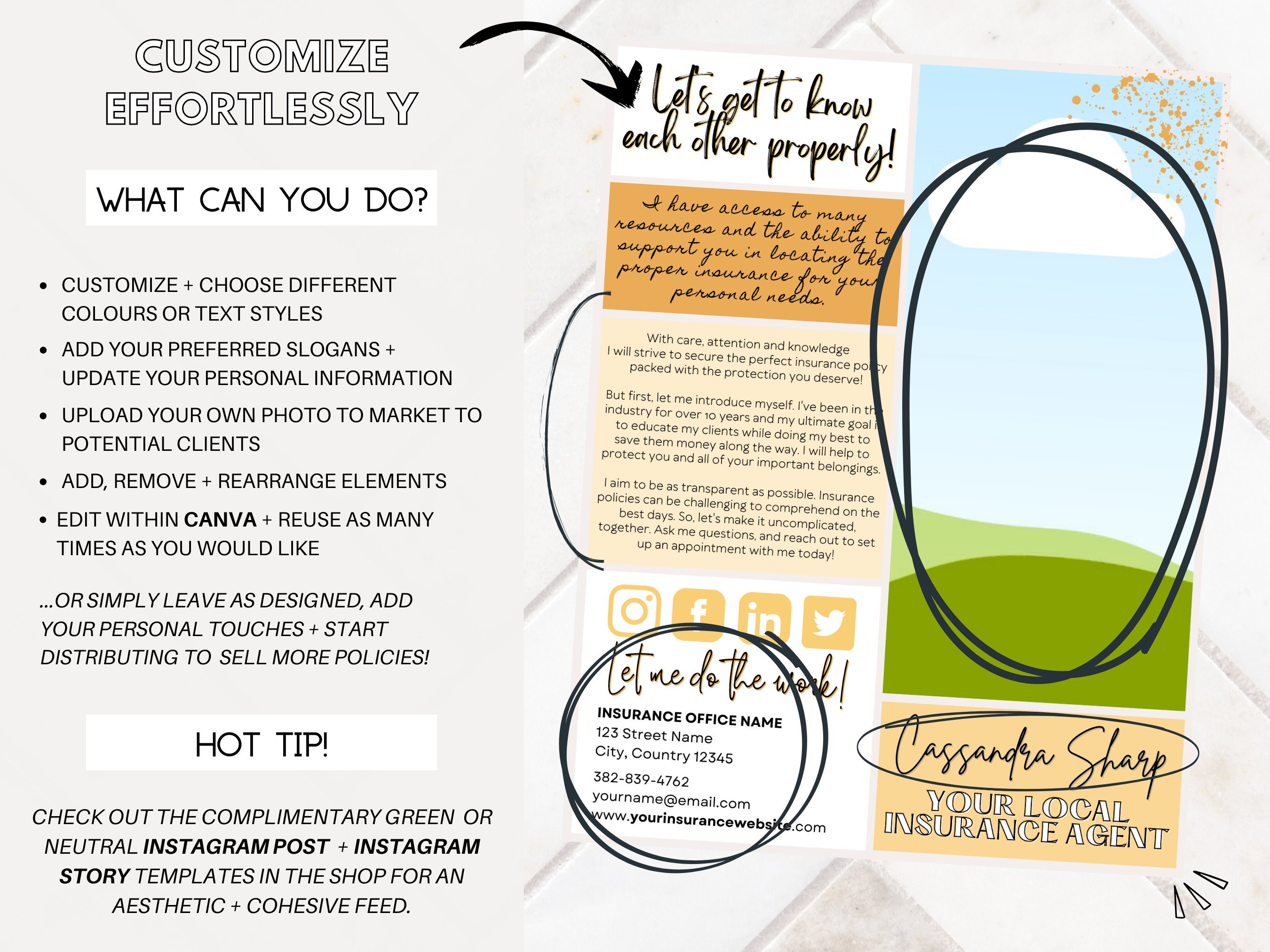 Insurance Agent Marketing Flyer | Insurance Agent Introduction Flyer ...