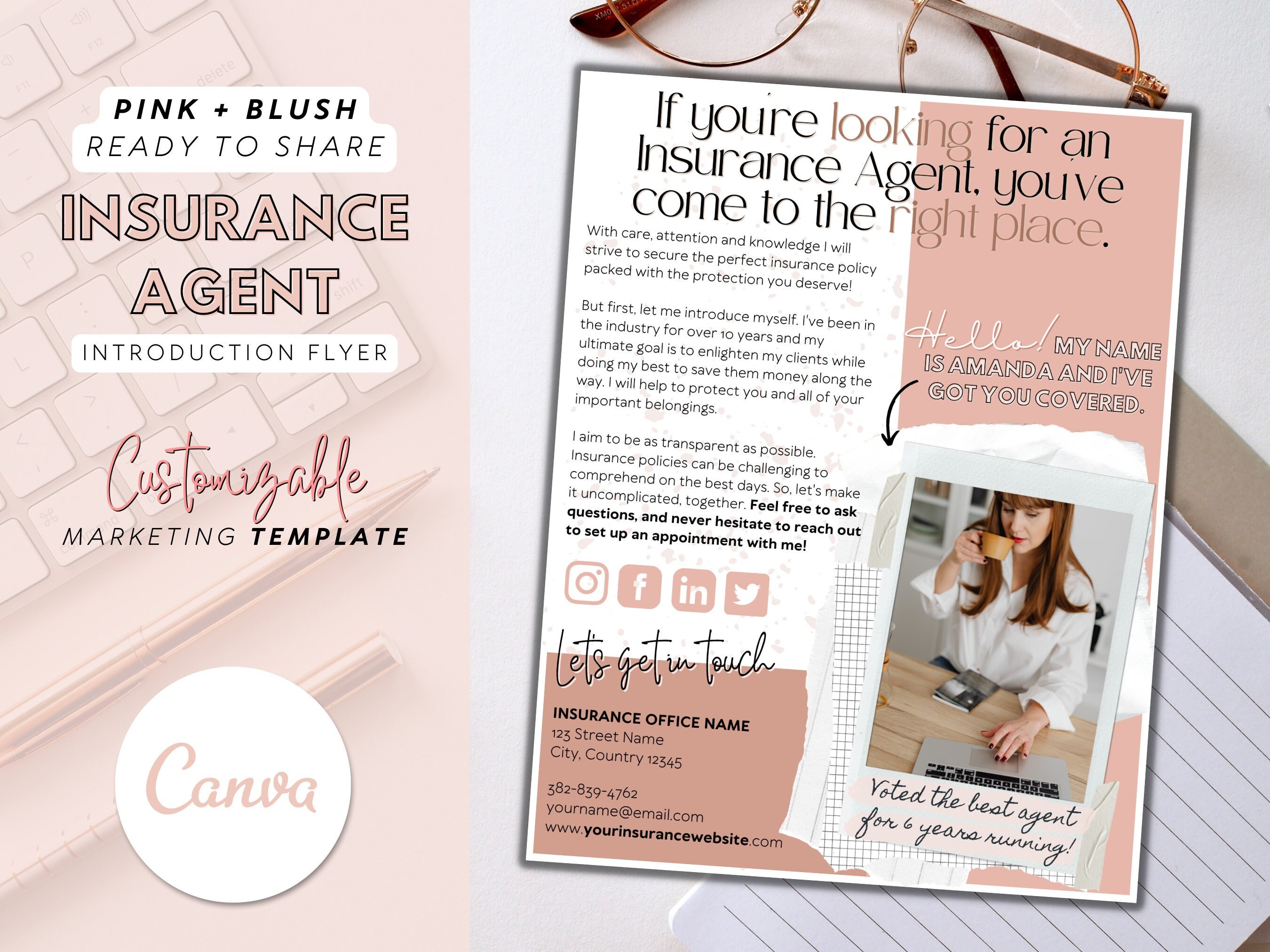 Insurance Agent Marketing Flyer | Insurance Agent Introduction Flyer ...