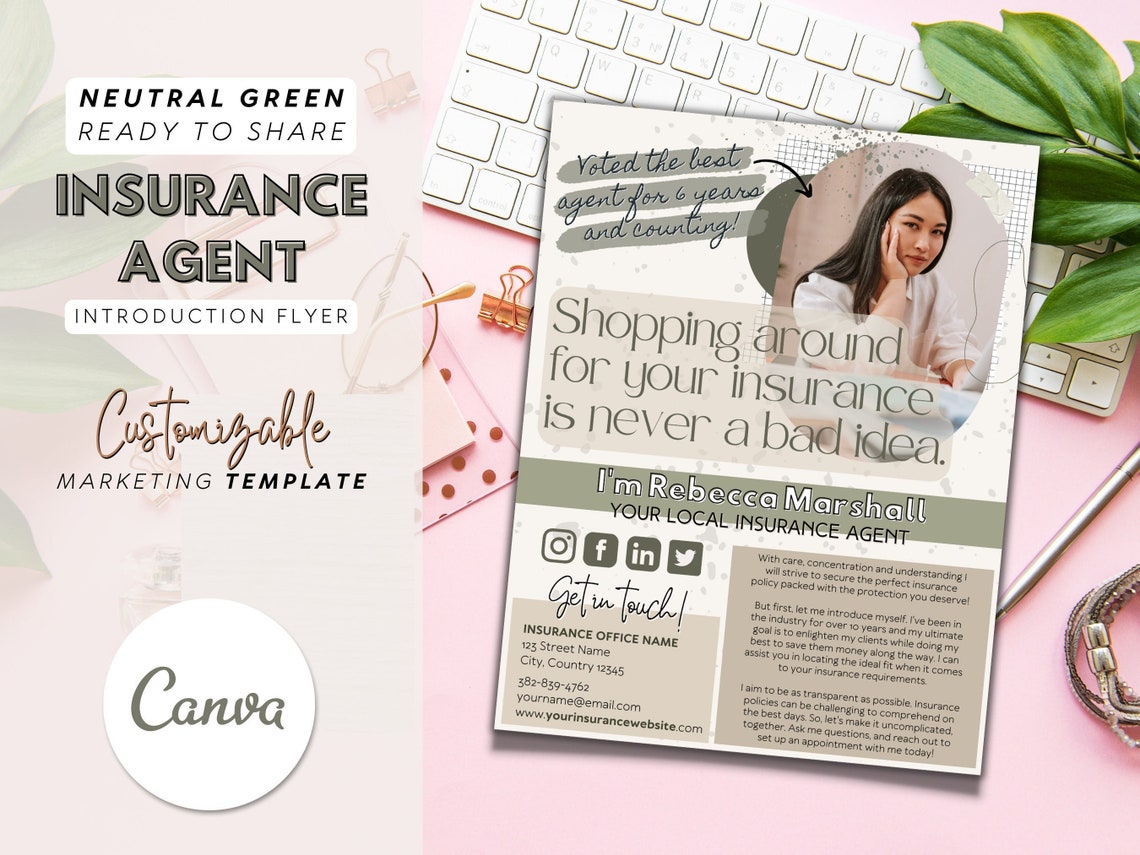 Insurance Agent Marketing Flyer | Insurance Agent Introduction Flyer ...