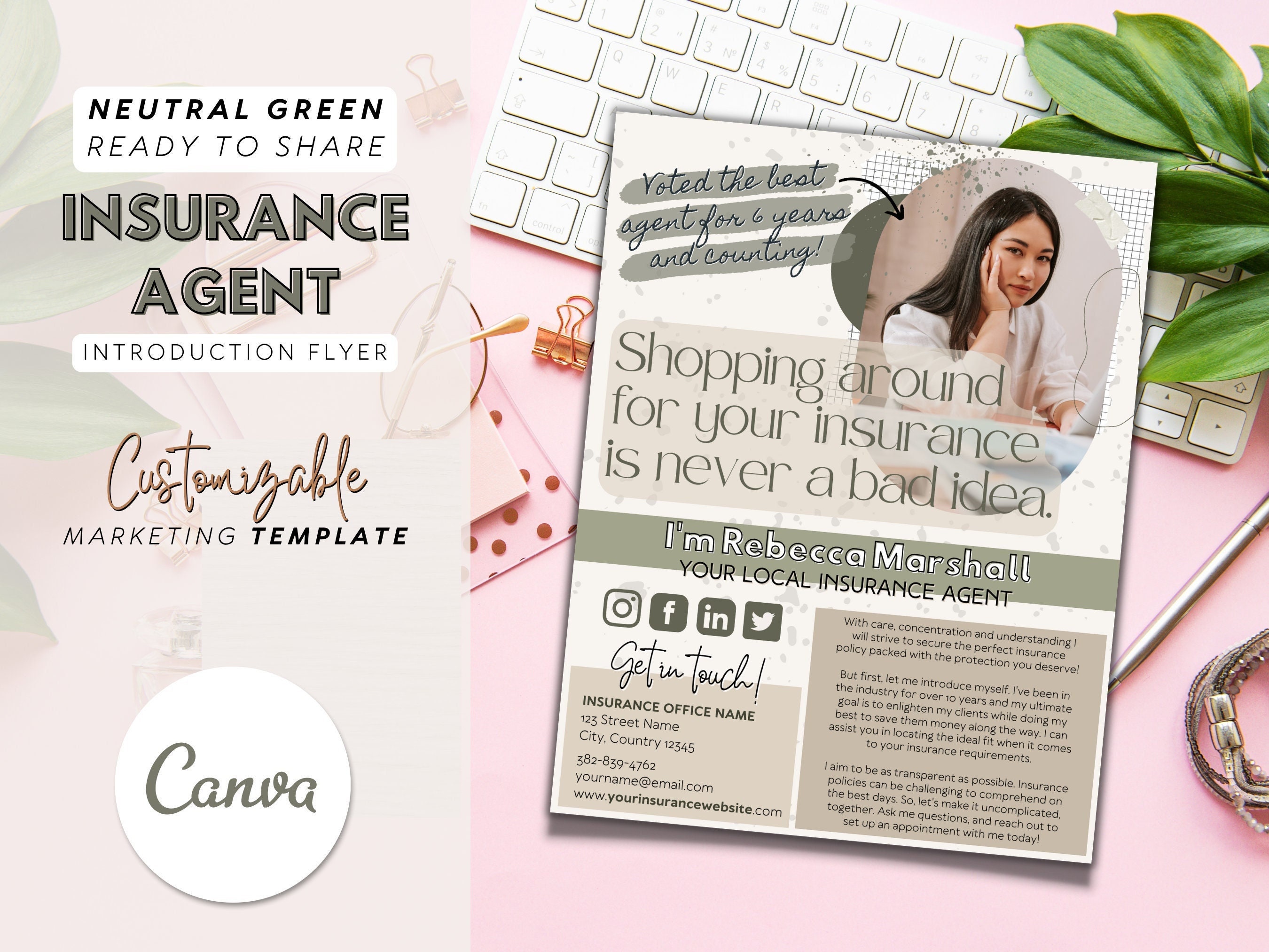 Insurance Agent Marketing Flyer | Insurance Agent Introduction Flyer ...