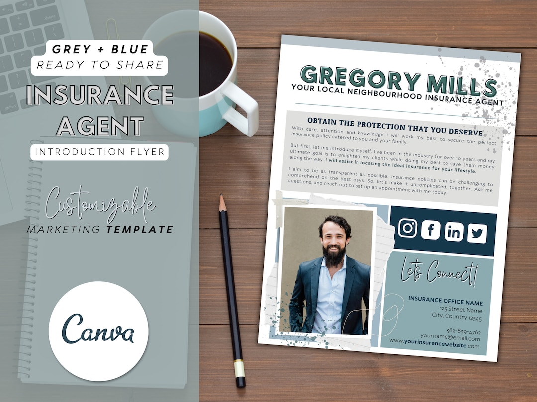 Insurance Agent Marketing Flyer | Insurance Agent Introduction Flyer ...