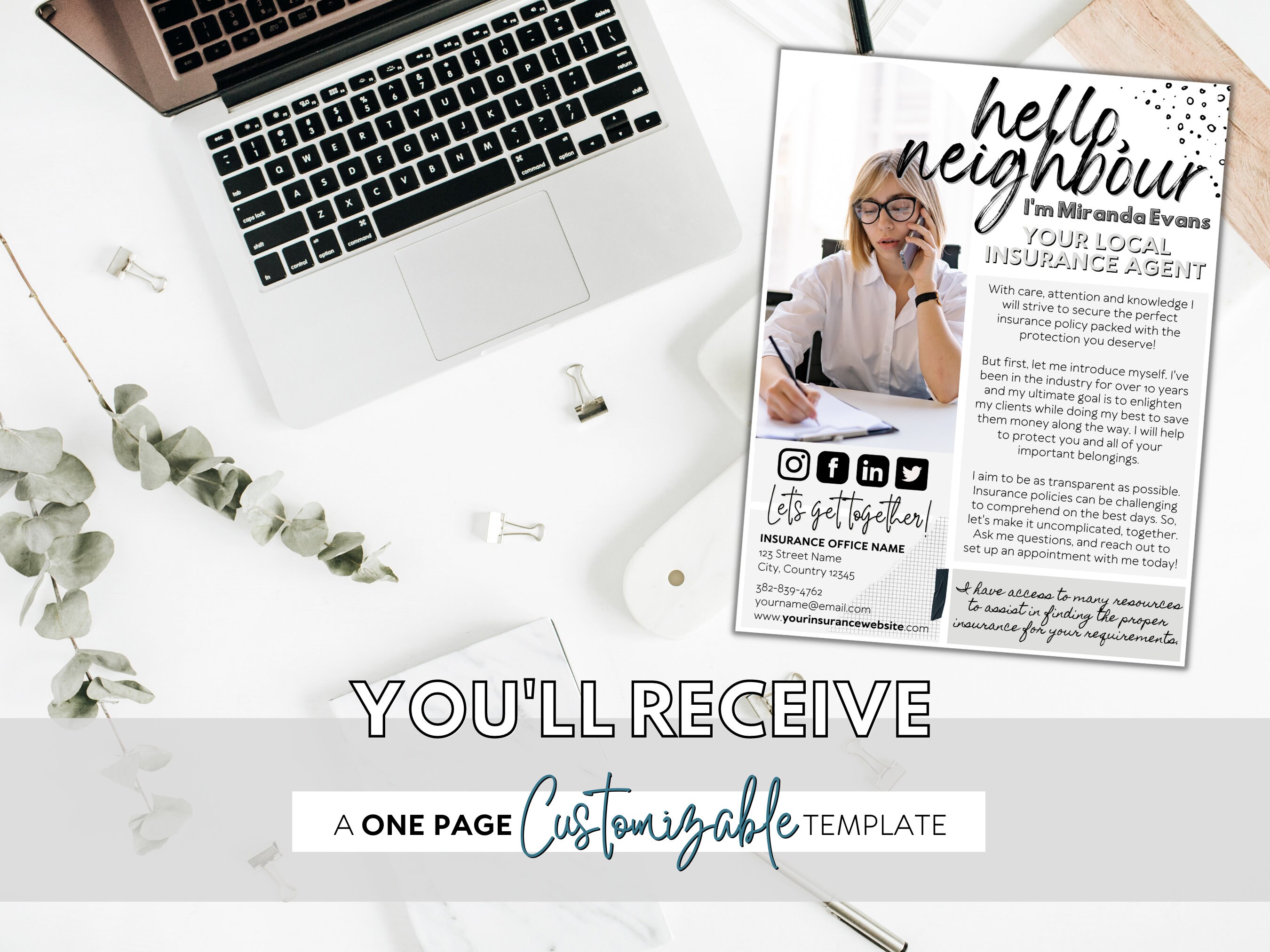 Insurance Agent Marketing Flyer | Insurance Agent Introduction Flyer ...