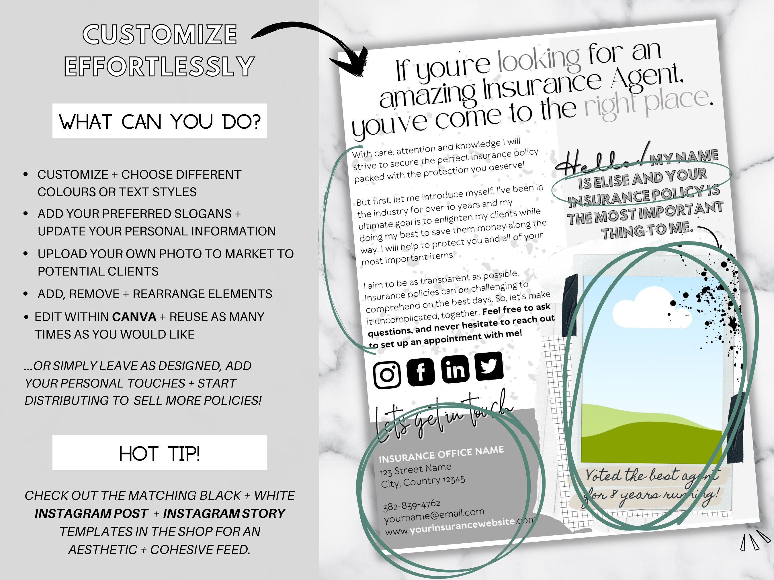 Insurance Agent Marketing Flyer | Insurance Agent Introduction Flyer ...