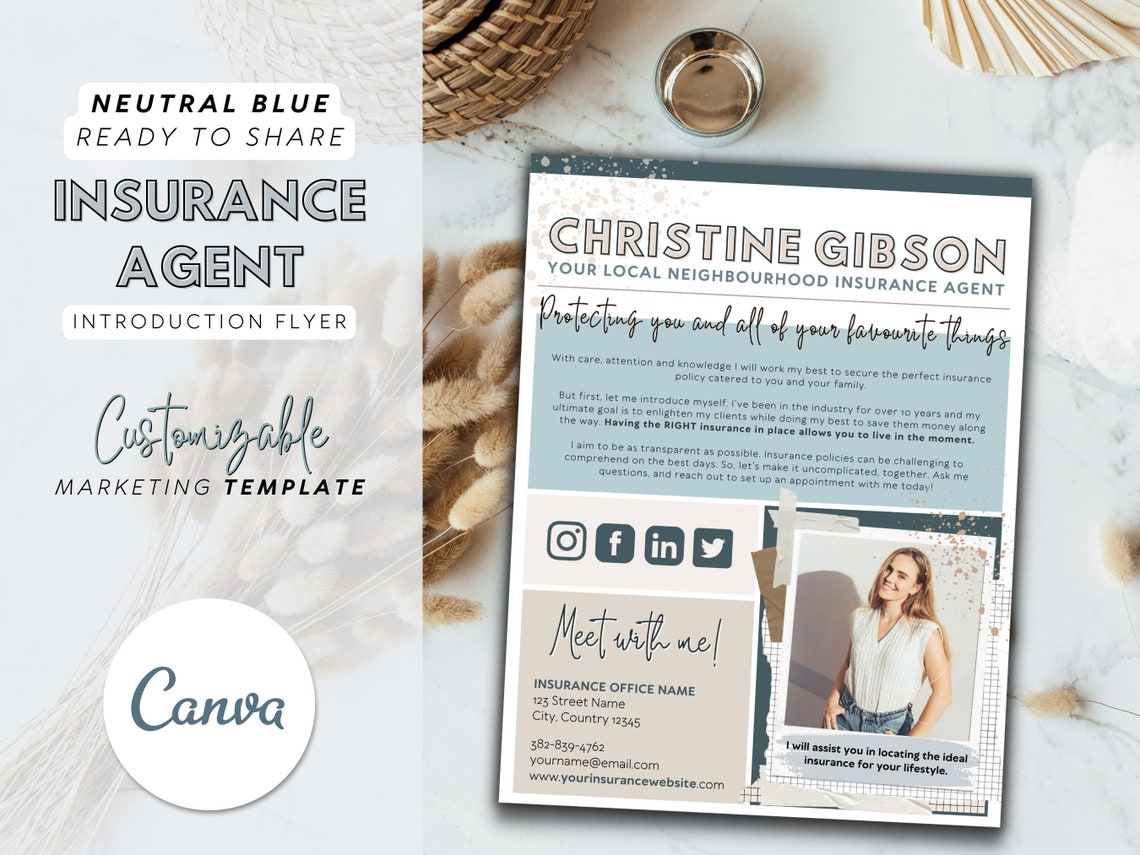 Insurance Agent Marketing Flyer | Insurance Agent Introduction Flyer ...