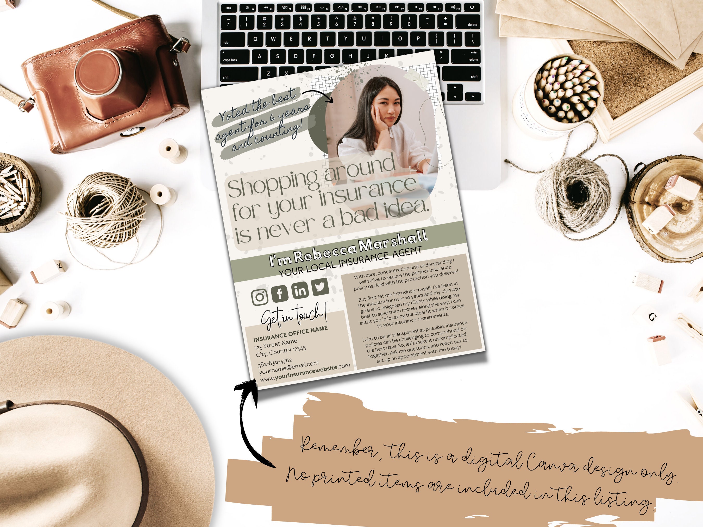 Insurance Agent Marketing Flyer | Insurance Agent Introduction Flyer ...