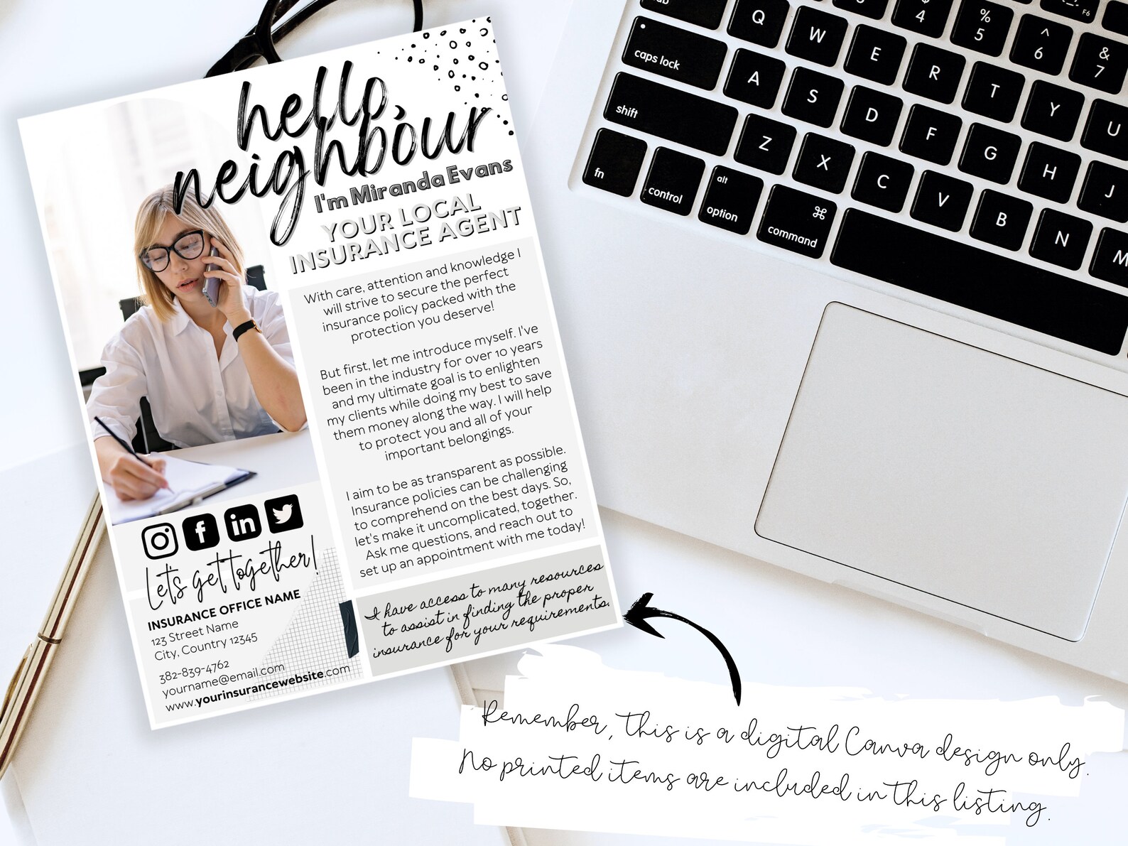 Insurance Agent Marketing Flyer | Insurance Agent Introduction Flyer ...