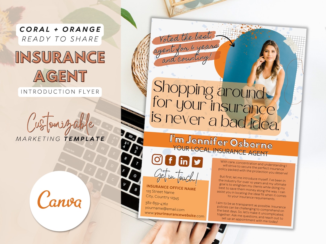 Insurance Agent Marketing Flyer | Insurance Agent Introduction Flyer ...