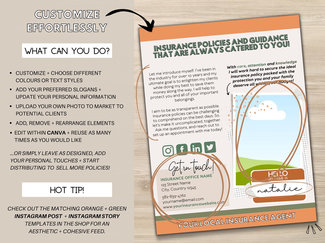 Insurance Agent Marketing Flyer | Insurance Agent Introduction Flyer ...