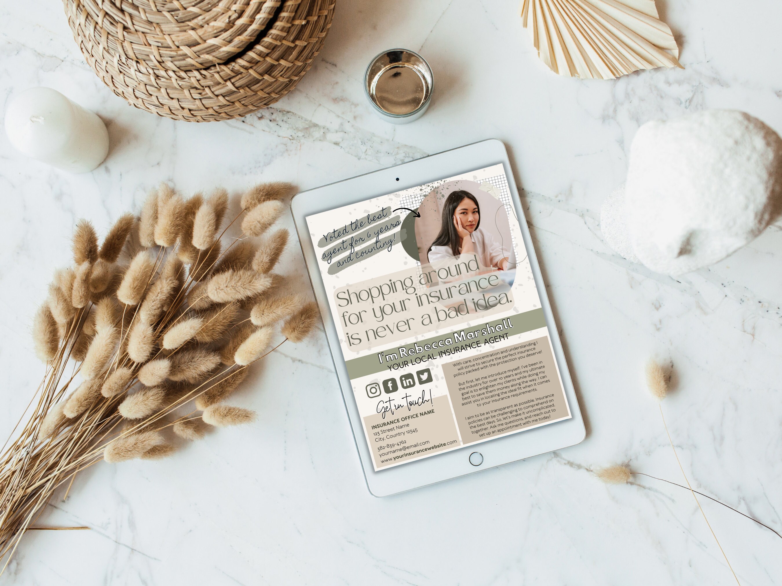 Insurance Agent Marketing Flyer | Insurance Agent Introduction Flyer ...