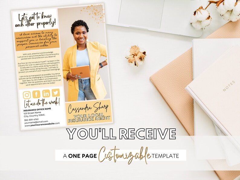 Insurance Agent Marketing Flyer | Insurance Agent Introduction Flyer ...