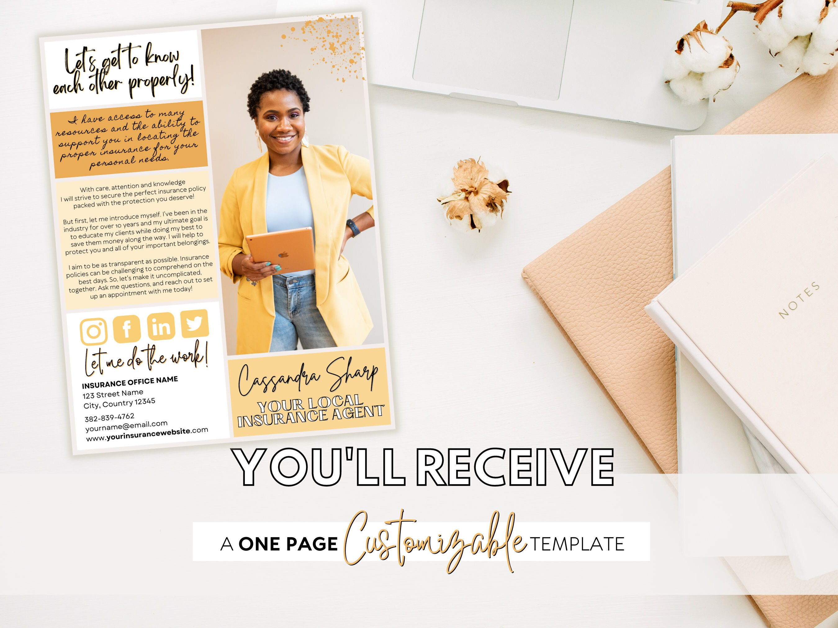 Insurance Agent Marketing Flyer | Insurance Agent Introduction Flyer ...