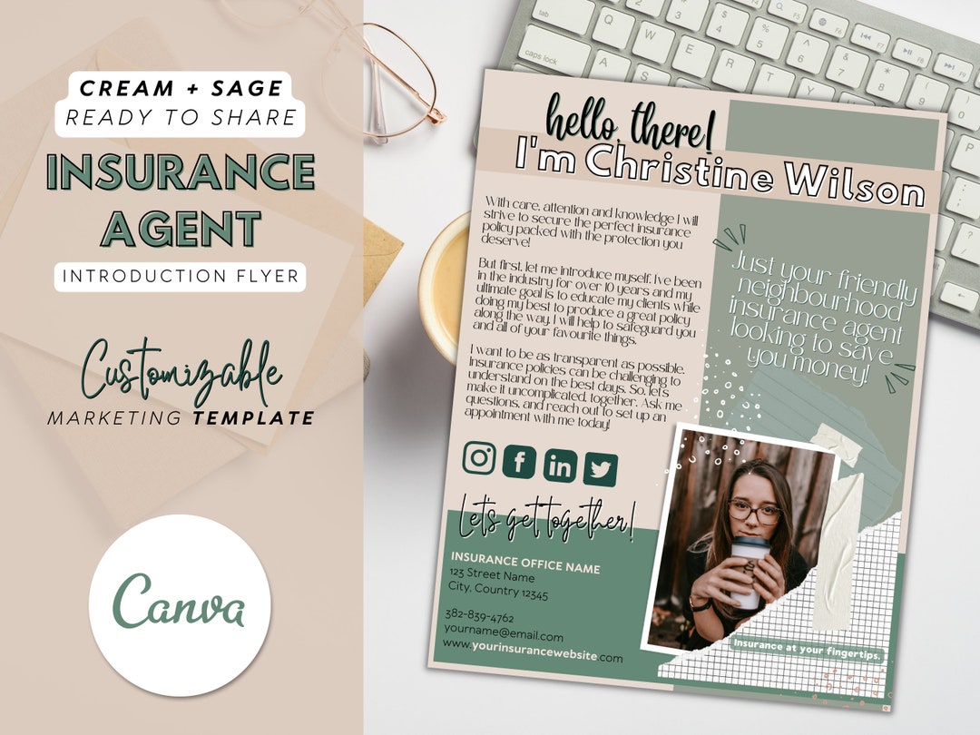 Insurance Agent Marketing Flyer | Insurance Agent Introduction Flyer ...