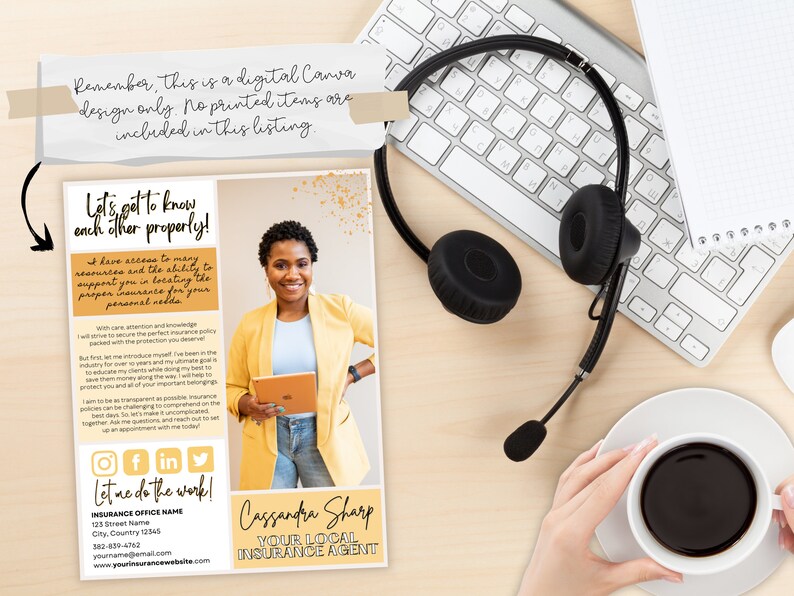 Insurance Agent Marketing Flyer | Insurance Agent Introduction Flyer ...