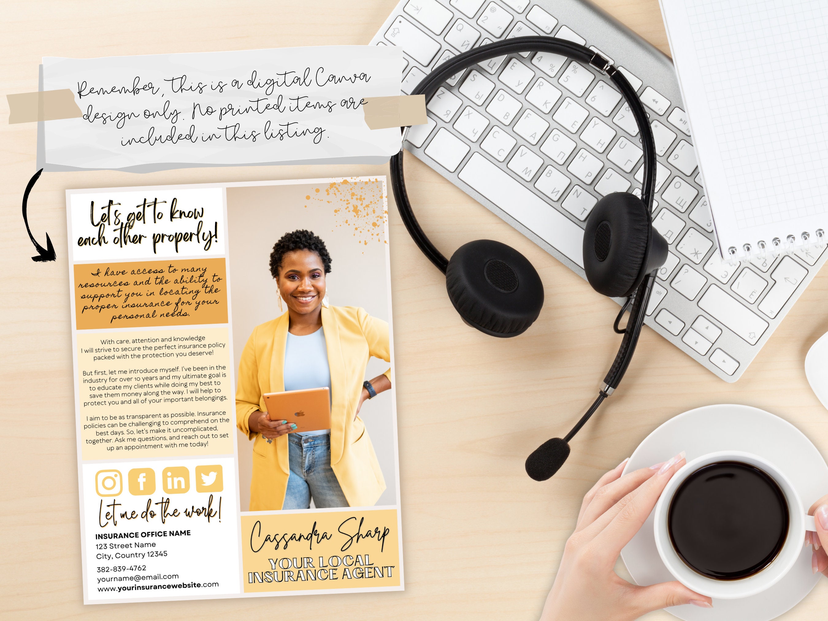 Insurance Agent Marketing Flyer | Insurance Agent Introduction Flyer ...