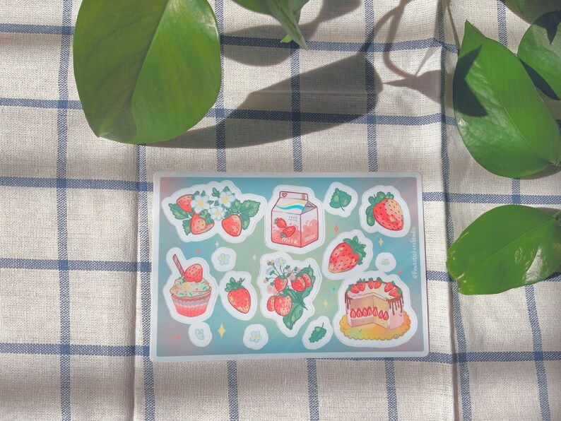 Strawberry Sticker Sheet - Etsy