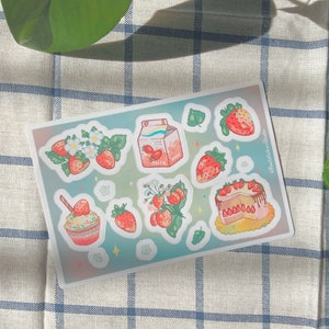 Strawberry Sticker Sheet - Etsy