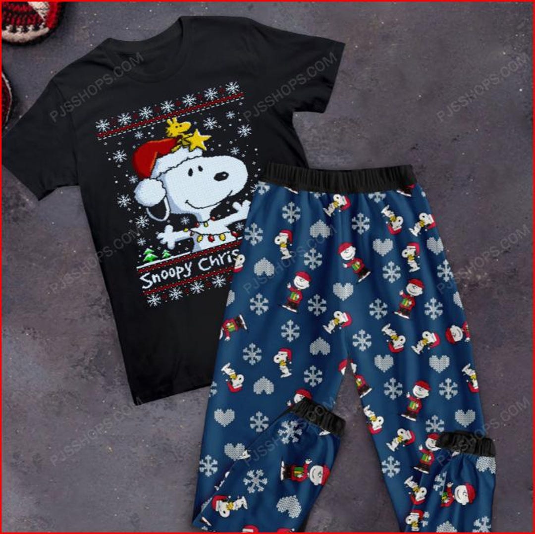 Snoopy Christmas Pajamas Set, Snoopy Pajamas Set, Snoopy Family Pajamas ...
