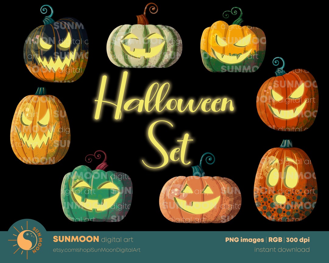 Autumn Clipart, Halloween Watercolor Pumpkin, Digital Prints, Fall ...