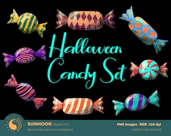 Halloween Candy Watercolor - Etsy