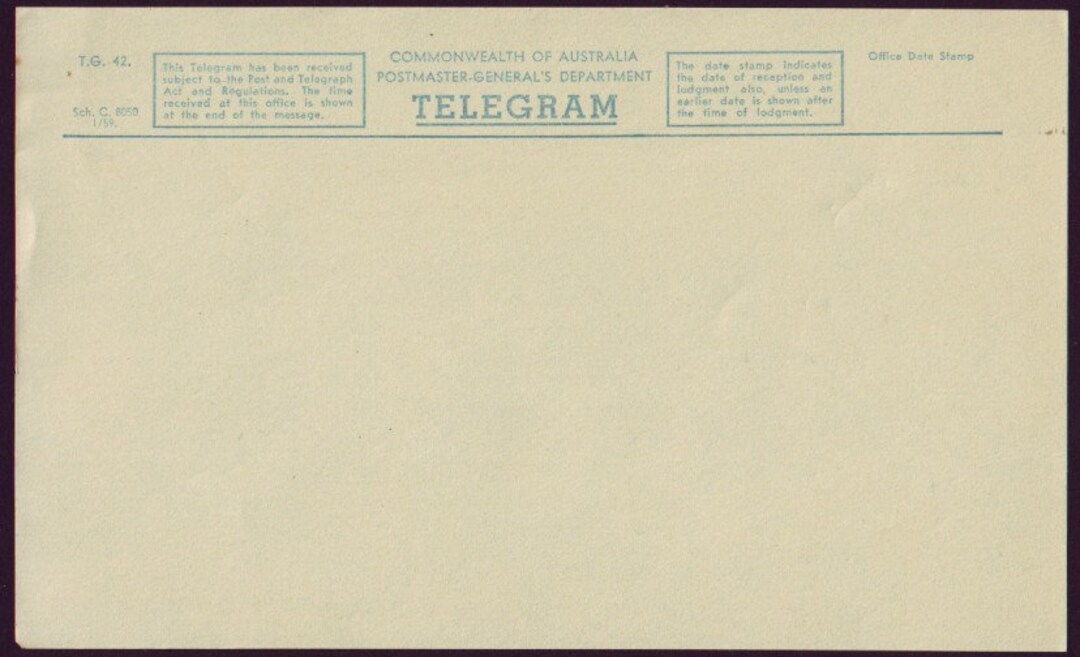AUSTRALIA TELEGRAM FORM (A) - Brand New - Etsy