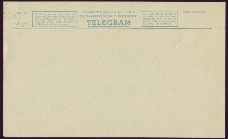 AUSTRALIA TELEGRAM FORM (A) - Brand New - Etsy