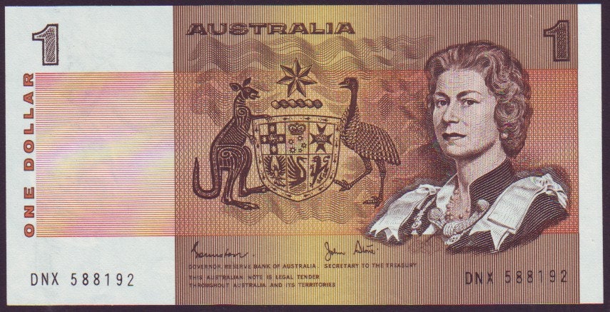 AUSTRALIA ONE DOLLAR Note - the Last Paper Dollar Note Issued - Brand ...
