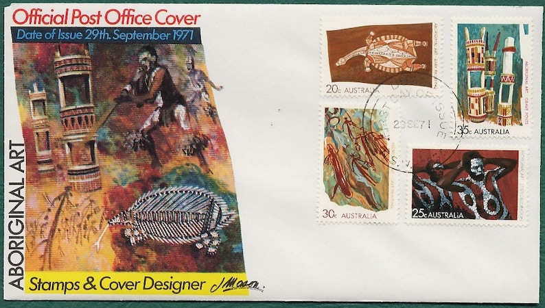 1971 AUSTRALIA Aboriginal Art First Day Cover design A - Etsy