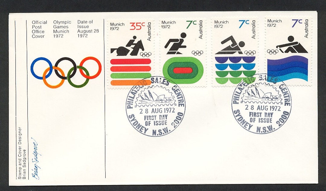 1972 AUSTRALIA Olympic Games Official First Day Cover UNADDRESSED - Etsy