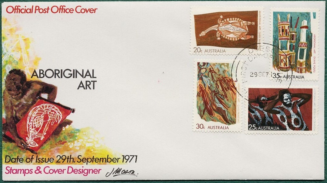 1971 AUSTRALIA Aboriginal Art First Day Cover design B UNADDRESSED - Etsy