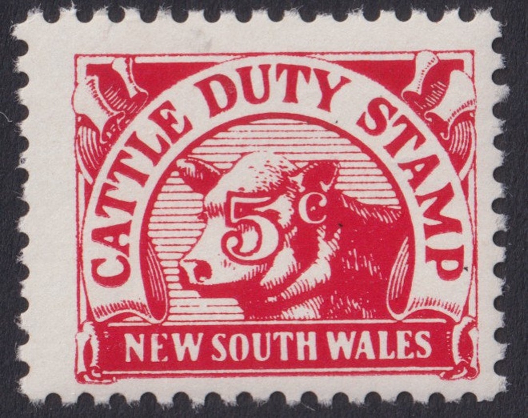 NSW Cattle Duty Stamp Mint Unhinged A Bit of History Here A24912A - Etsy