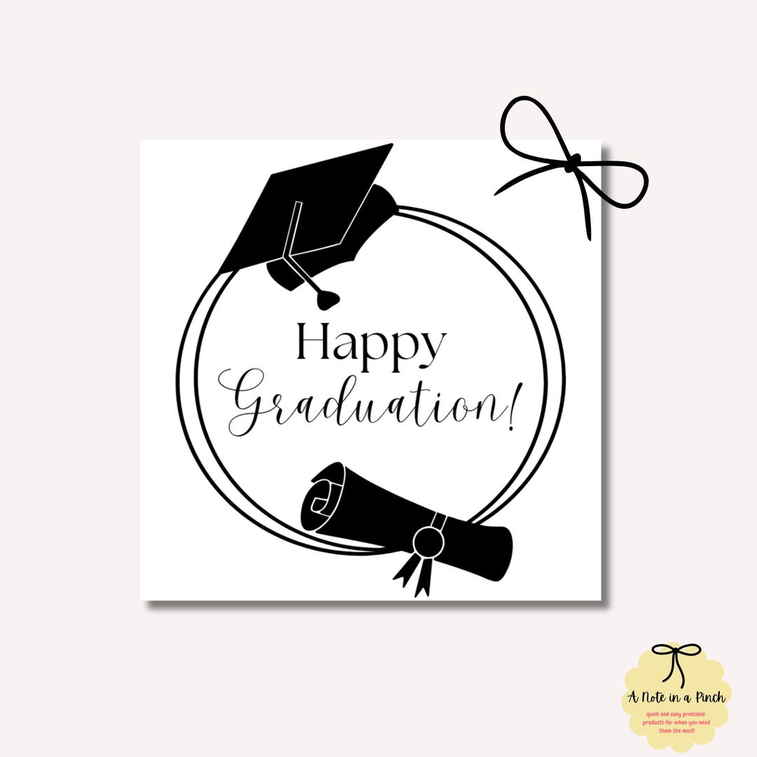 Printable Graduation Gift Tag, Instant Download, Class of 2025 ...