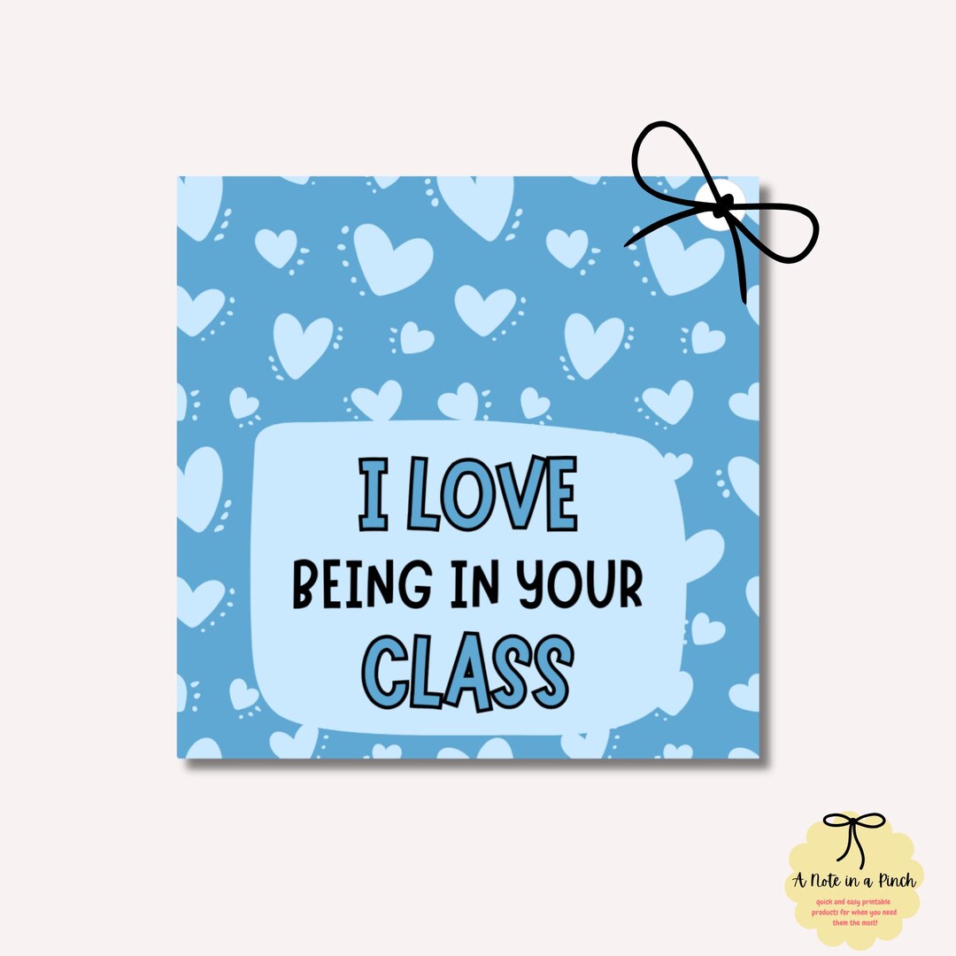 Valentine's Day Gift Tag, Instant Download, Printable Gift Tag, Teacher ...