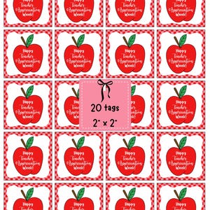 Teacher Appreciation Week Gift Tag Printable Teacher Thank You Card ...