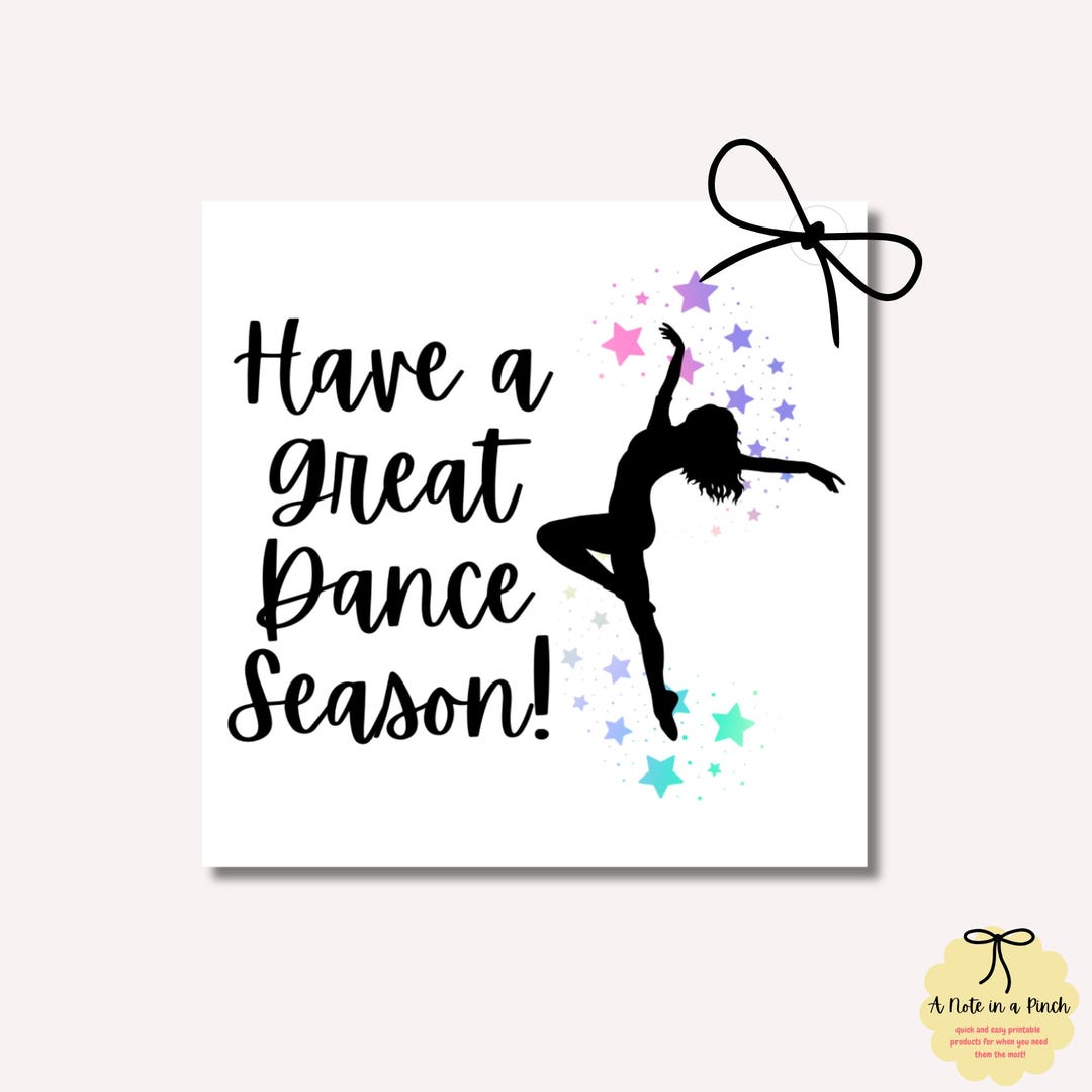 Dance Season, Gift Tags, Printable, Instant Download, Dancer, Dance ...