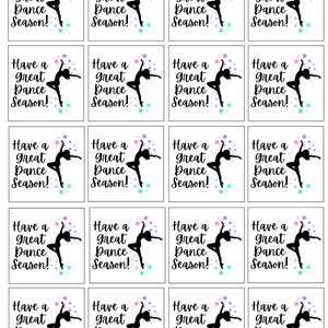 Dance Season, Gift Tags, Printable, Instant Download, Dancer, Dance ...