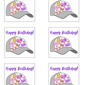 Happy Birthday, Hat, Gift Tags, Printable, Instant Download, Birthday ...