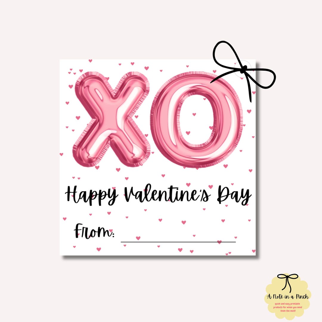 Valentine's Day Gift Tag, Instant Download, Printable Gift Tag, XOXO ...
