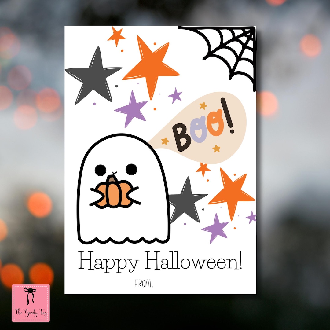 Printable Boo Basket Halloween Gift Tag, Instant Download, Trick or ...