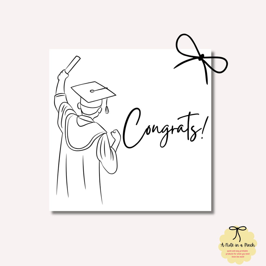 Printable Graduation Gift Tag, Instant Download, Class of 2025 ...