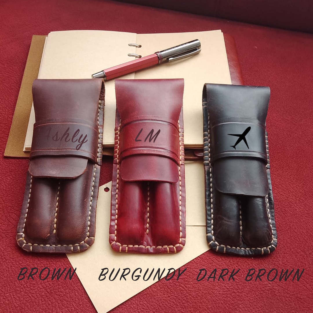 Handmade Leather Planner Pen Holder Box Notebook Pen Loop Stylish and ...