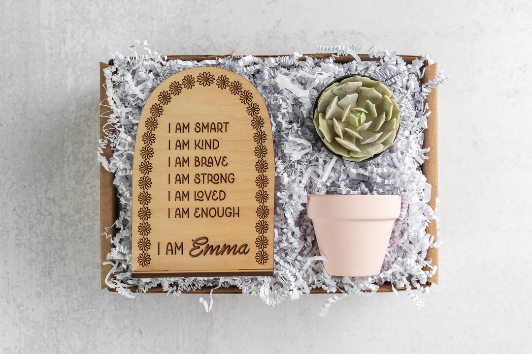 Personalized Daily Affirmation Gift Box for Her, Kids Custom Laser ...