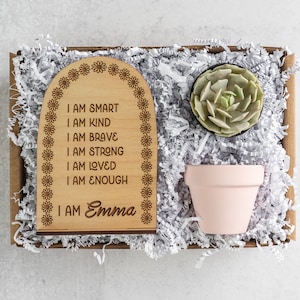 Daily Affirmation Succulent Plant Gift Box Hang in There Care - Etsy