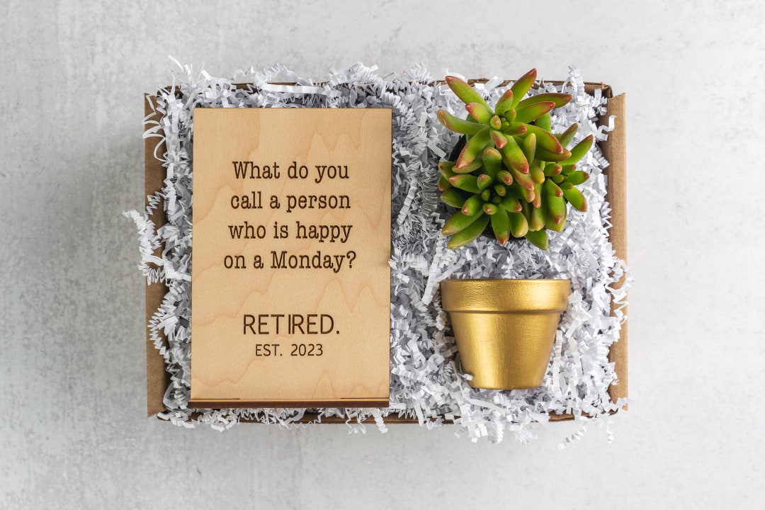 Happy Retirement Care Package for Mom, Good Luck Succulent Gift Box for ...