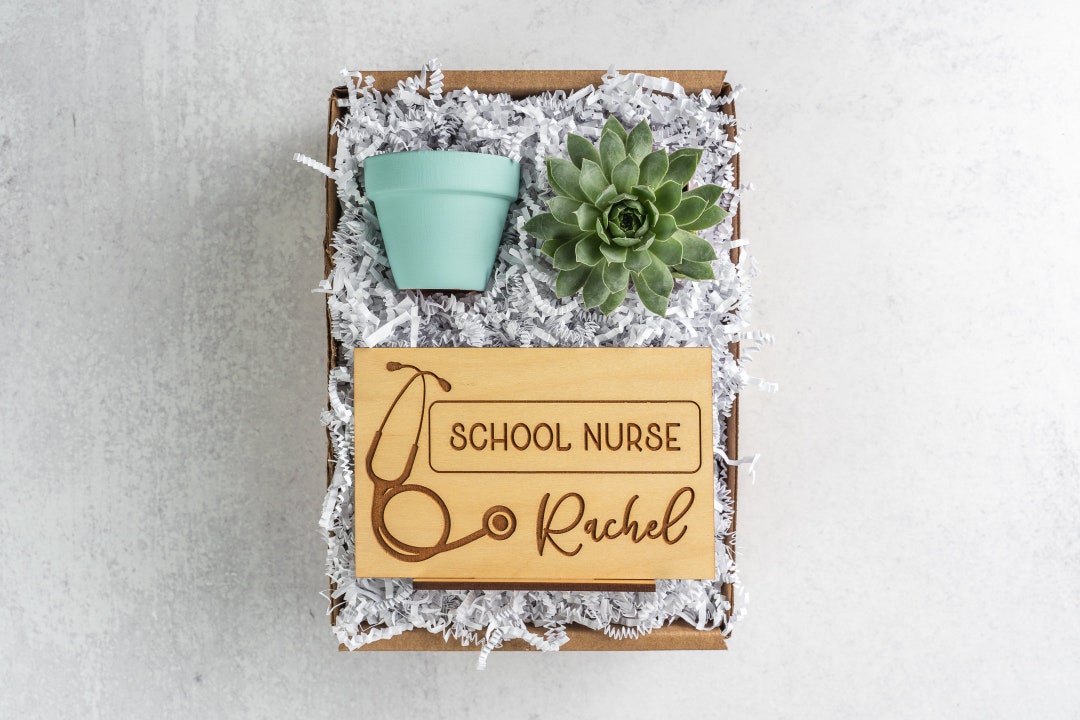 Staff Appreciation Plant Care Package, Personalized School Nurse Name ...