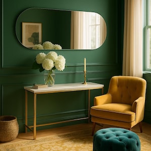 Oval Gold Arched Wall Mirror: Modern Entryway Hallway Decor - Etsy