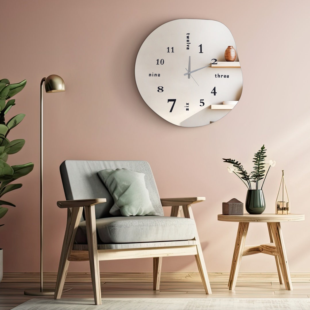 Modern Wall Clock , Mirror Clock , Wall Decoration , Clock for Wall - Etsy