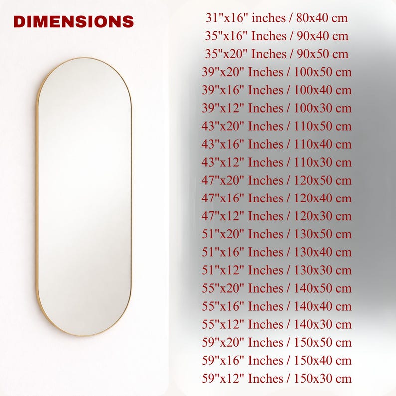 Oval Gold Arched Wall Mirror: Modern Entryway Hallway Decor - Etsy