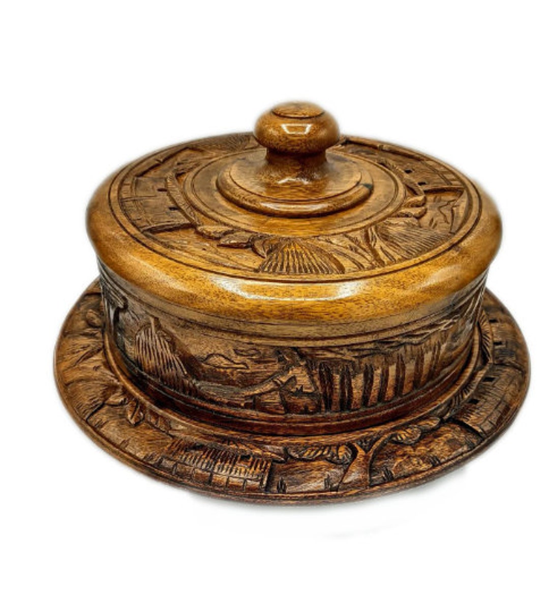 Antique Teak Rotating Cake Stand Hand Carved - Etsy