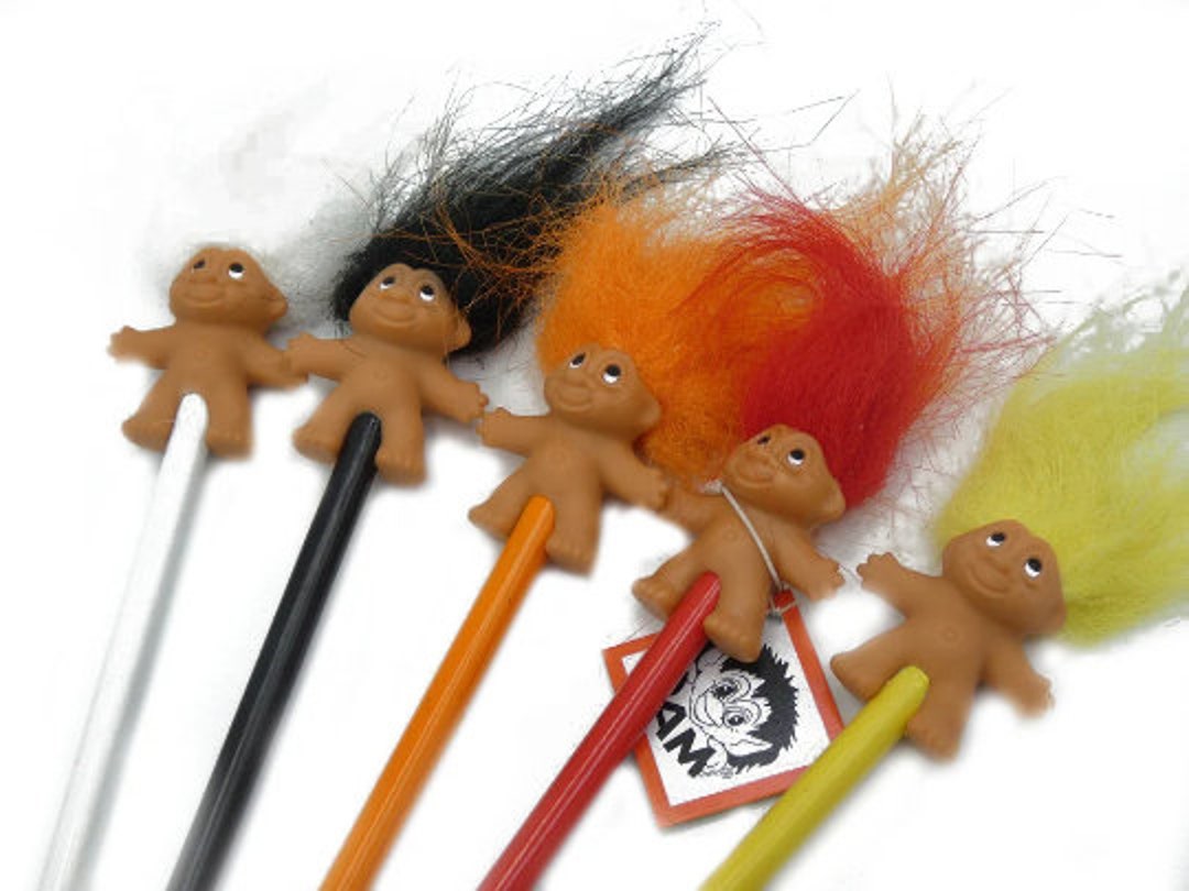 Vintage Troll Doll Pencil Topper and Pencil - Troll Pencil - Etsy