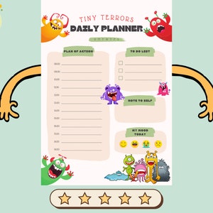 Cutest Daily Planner Printable (tiny Terrors)– A4/A5/A7 Sizes – Cute ...